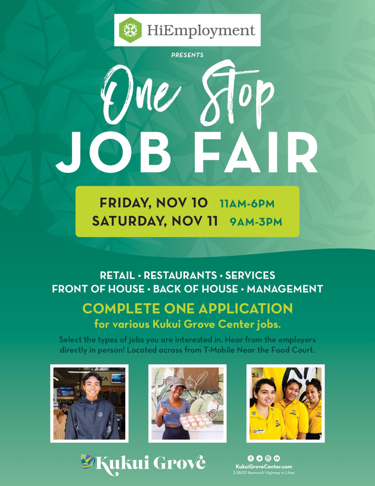 One Stop Job Fair | Kukui Grove Center